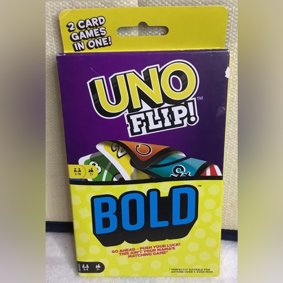 Mattel | Toys | Mattel 2 Card Games In One Uno Flip And Bold | Poshmark